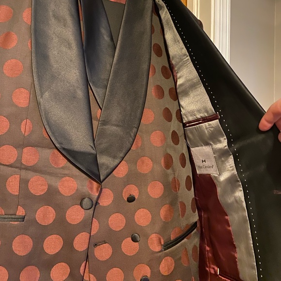 Max Cavalera | Suits & Blazers | Mens Maroon Polka Dot Max Cavalera ...